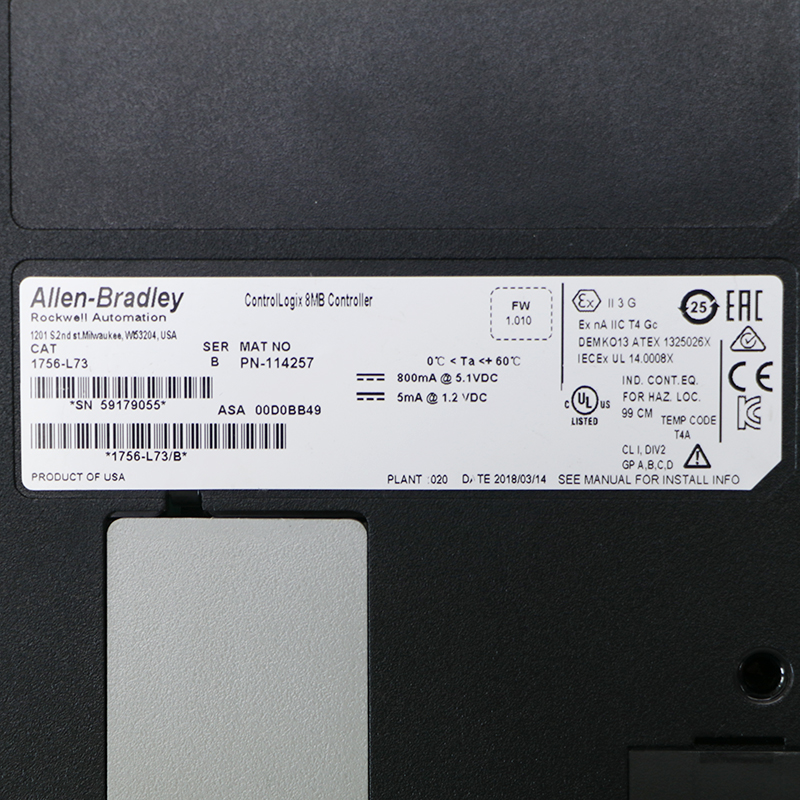 Allen-Bradley ControlLogix 8 MB Controller 1756-L73